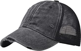 Generic Casquette de baseball tendance pour homme et femme avec boucle en jean, Noir, Taille unique