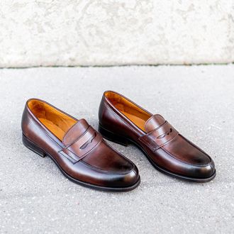 Bexley Wembley Classic - Mocassin homme chocolat patin&eacute;