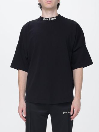 Palm Angels T-shirt coupe d&eacute;contract&eacute;e en coton avec logo et &eacute;paules tombantes