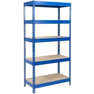 Floordirekt &Eacute;tag&egrave;re m&eacute;tallique de Rangement renforc&eacute;e &agrave; Charge Lourde 5 &Eacute;tages Bleu 180 x 120 x 45 cm