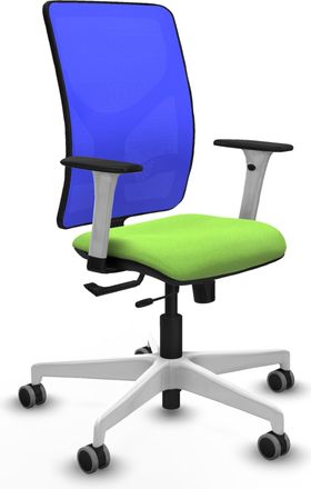 Piqueras y Crespo Klappstuhl mit Armlehnen in Wei&szlig; und Schwarz, h&ouml;henverstellbare Lendenwirbelst&uuml;tze, ausgestattet mit Syncro/Traslack und Schneideschaum, Blau/Pistazie