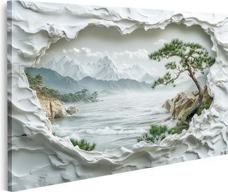 Islandburner Bild auf Leinwand Verzierter Gips Bilderrahmen Rand (2) Bilder Wandbilder Poster