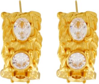 Dansk Copenhagen Femme, Accessoires, Jaune, Taille: ONE Size Joy Waterproof Chunky CZ Hoop