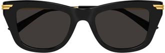 Bottega Veneta Ribbon Rechteckige Sonnenbrille - - Accessories - unisex - Schwarzk - 50 MM
