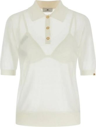 Elisabetta Franchi Pull Col Roul&eacute; - Cr&egrave;me