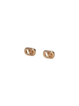 Valentino Garavani Ohrringe - Gold-Tone Brass Oval Stud Earrings - Gr. unisize - in Mehrfarbig - f&uuml;r Damen