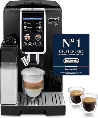 DeLonghi Dinamica Plus ECAM382.70.B, Kaffeevollautomat für Kaffeebohnen, Cappuccino-Maschine mit LatteCrema Hot, Espresso-Maschine mit 18 Rezepten, 3,5-Zoll TF