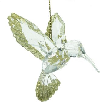Gisela Graham Weihnachtsdekoration: Acryl Kolibri mit Gold Glitter Finish