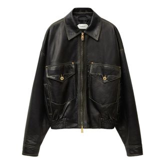 Versace Blouson Leder - - Jackets - Herren - Braun - L