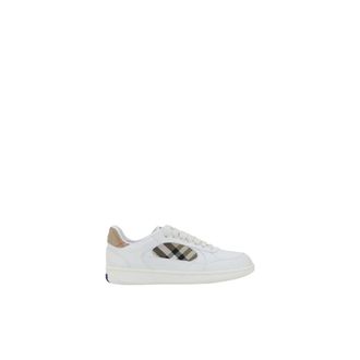 Burberry Iconic Check Leder Sneaker - - Shoes - Herren - Wei&szlig; - 44 EU