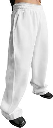 Generic Baggy Pantalon de jogging pour homme, couleur unie, taille &eacute;lastique, jambes larges, pantalon de loisirs confortable, pantalon de surv&ecirc;tement &eacute;l&eacute;gant,