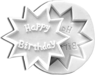 Silikomart Silikomart 71.138.00.0096 Backform für Kuchen SLK038 Happy Birthday, Silikon, Weiß