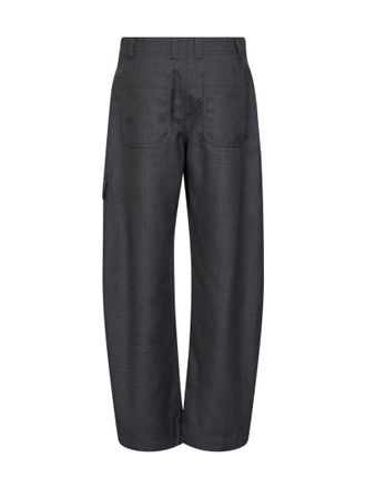 Brunello Cucinelli Virgin Wool Twill Cargo Pants - Gray