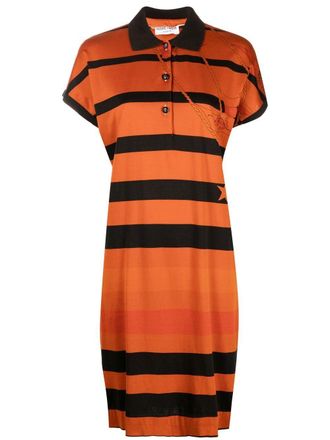 Pierre Cardin robe-polo à rayures (années 1980) - Orange