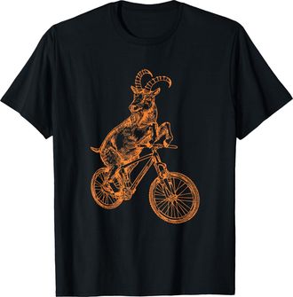 Seembo Ziegenfahrrad Lustiges Fahrrad f&uuml;r Radfahrer, Tierfahrrad T-Shirt