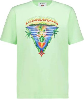 Casablanca Homme, Tops, Vert, Taille: M T-Shirt &agrave; Manches Courtes