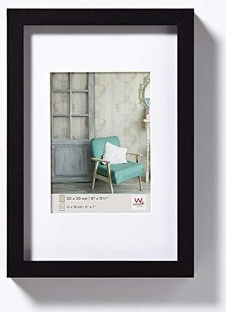 Walther Design cadre photo noir 70 x 100 cm verre véritable Stockholm cadre en bois EA100B