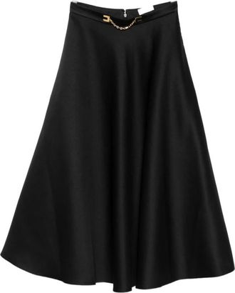 Elisabetta Franchi Femme, Jupes, Noir, Taille: 40 FR Jupe midi pliss&eacute;e taille haute