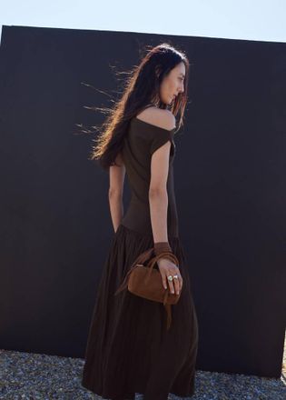 Mango Sac port&eacute; main cuir marron moyen - Femme - Taille unique - MANGO