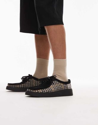 Clarks Torview - Halbschuhe aus Wildleder mit Schottenkaro-Brown