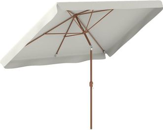 OUTSUNNY Parasol inclinable rectangulaire dim. 3 x 2 m alu marron tissu haute densit&eacute; UPF50+ cr&egrave;me