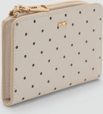 Mango Portefeuille &agrave; pois blanc cass&eacute; - Femme - Taille unique - MANGO