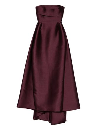 Solace London Asymmetrisches Tiffany Maxikleid - Rot