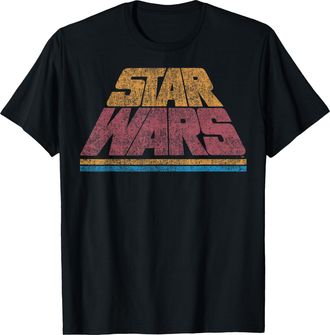 Star Wars klassisches Retro-Logo mit schr&auml;gem Vintage-Logo T-Shirt