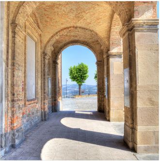 Wallario Sticker/Aufkleber f&uuml;r K&uuml;hlschrank/Geschirrsp&uuml;ler/K&uuml;chenschr&auml;nke, Selbstklebende Folie - 60 x 60 cm, Motiv: Durchblick ins Weite