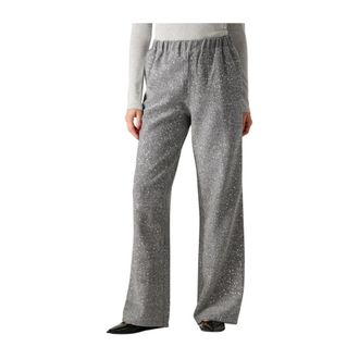 ALIX The Label Pailletten-weite Hose - - Trousers - Damen - Grau - XS