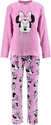 Disney Minnie Mouse Pyjama Femme, Ensemble Pyjama 2 Pi&egrave;ces en Polaire Douce, Cadeau pour Femmes et Adolescentes (FR/ES, Alpha/Lettres, M, Taille Normale, Tai