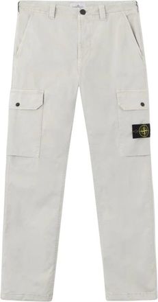 Stone Island Homme, Pantalons, Gris, Taille: W32 Pantalon en serg&eacute; cass&eacute; extensible en coton