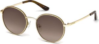 Guess Guess Unisex-Erwachsene GU7556 32F 51 Sonnenbrille, Gold (ORO/Marrone Grad)