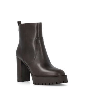 Pinko Womens Ankle Boots Dark Brown Leather