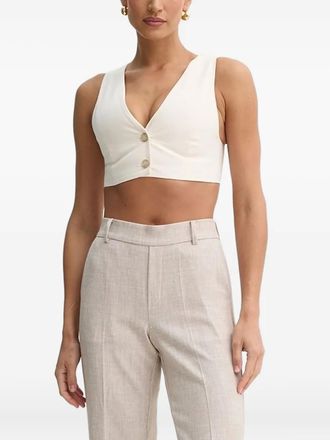 Simona Corsellini haut boutonné à design sans manches - Blanc