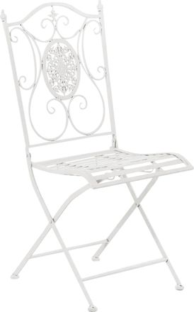 Clp Gartenstuhl Sibell im Landhausstil, aus Metall mit klappbarem Design, ideal für Terrasse oder Balkon, in 6 Farben erhältlich, Farbe:weiß