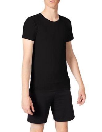 CALIDA Pure & Style T-Shirt Herren, Rundhalsausschnitt, aus weicher PIMA-Baumwolle, maskuliner Nadelzug, atmungsaktiv, schnelltrocknend und geruchshemmend