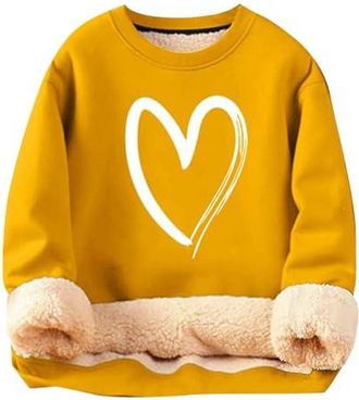 Generic Sweat à capuche pour femme avec imprimé drôle, sweat-shirt doublé en peluche, pull à manches longues, épais et chaud, pour lhiver - Veste de survêteme