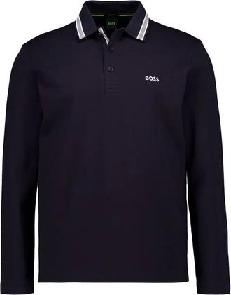 HUGO BOSS Herren Polo-Shirt blau Baumwoll-Piqu&eacute;