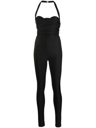 Saint Laurent Neckholder-Jumpsuit - Schwarz