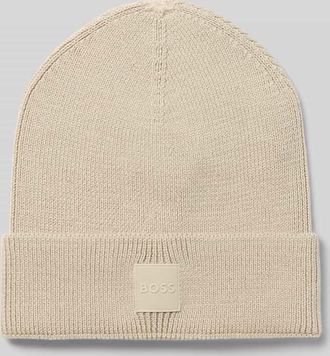 HUGO BOSS M&uuml;tze aus Schurwolle mit Logo-Patch