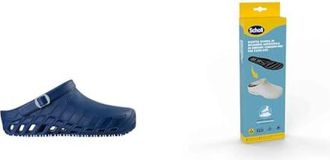 Scholl Clog Evo Bleu + Semelles Pro Antistatiques avec Memory Cushion pour Clog Evo - Bleu/Noir