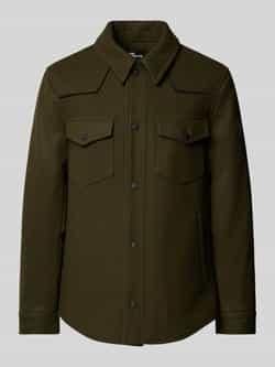 The Kooples Hemdjacke aus Woll-Mix mit Kentkragen