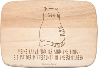 Mr. & Mrs. Panda Fr&uuml;hst&uuml;cksbrett Katze Sitzen - Geschenk, flauschig, Lebensinhalt, Katzenmotive, Kater, Katzenfreund, Katzendeko, Schneidebrett