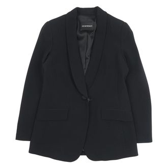 Emporio Armani Femme, Vestes, Noir, Taille: 48 FR Blazer crois&eacute; en satin envers