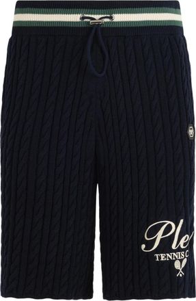Philipp Plein Homme, Shorts, Bleu, Taille: 5XL Knitted Drawstring Shorts Plein Tennis