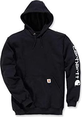 Carhartt Work in Progress Sweatshirt &agrave; capuche avec fermeture &eacute;clair Logo sur la manche - Noir - XL