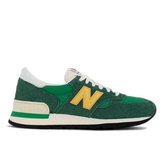 New Balance Homme MADE in USA 990 en Vert/Jaune, Cuir, Taille 40.5 Large