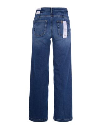 Liu Jo Womens Flare Jeans Denim Blue Bubble Wash Cotton