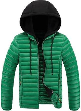 Generic Veste d&eacute;contract&eacute;e pour homme, fermeture &eacute;clair, manteau dhiver matelass&eacute; et isol&eacute;, doudoune chaude, vert, taille 7XL